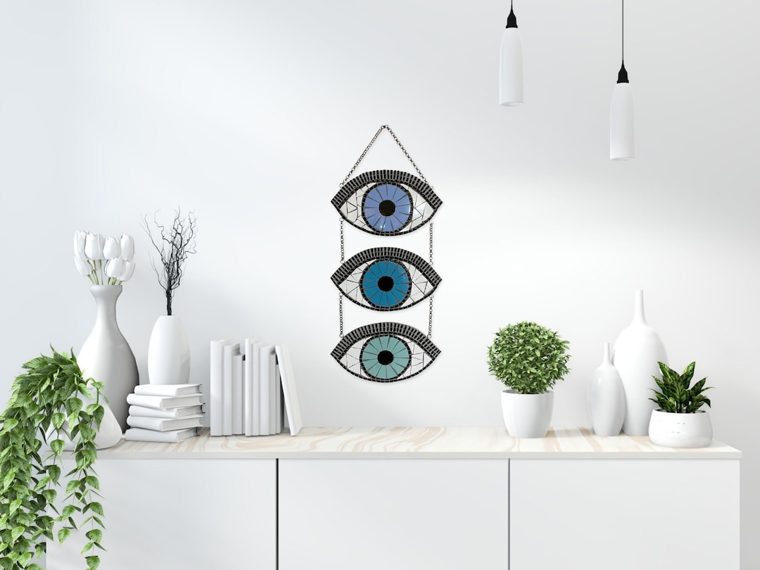 Blue Eye Wall Art, Third Eye Wall Decor, Evil Eye Home Decor, Mosaic ...