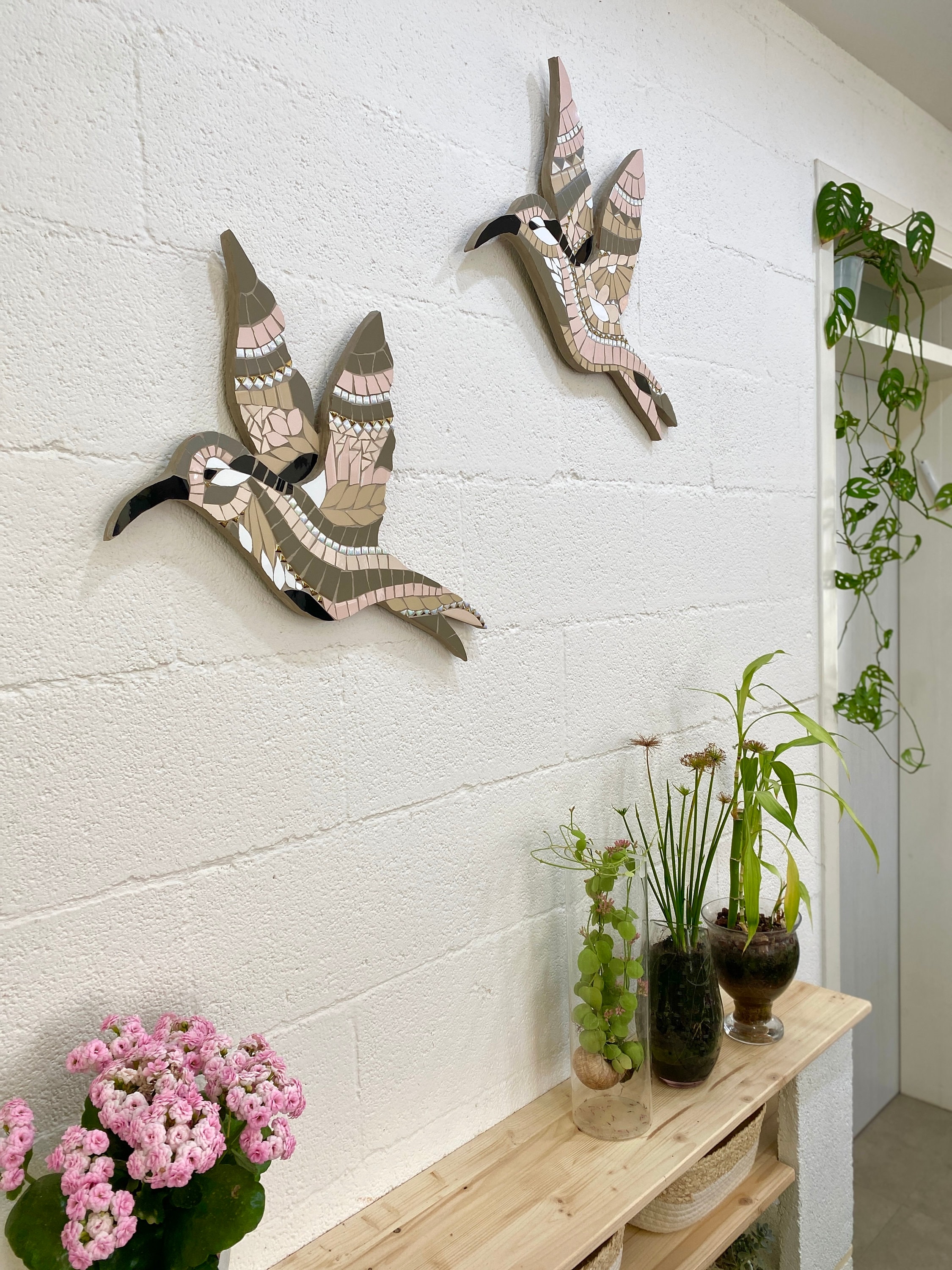 Mosaic Hummingbird Decor, Mosaic Birds Wall Art, Unique Animal Wall Art ...