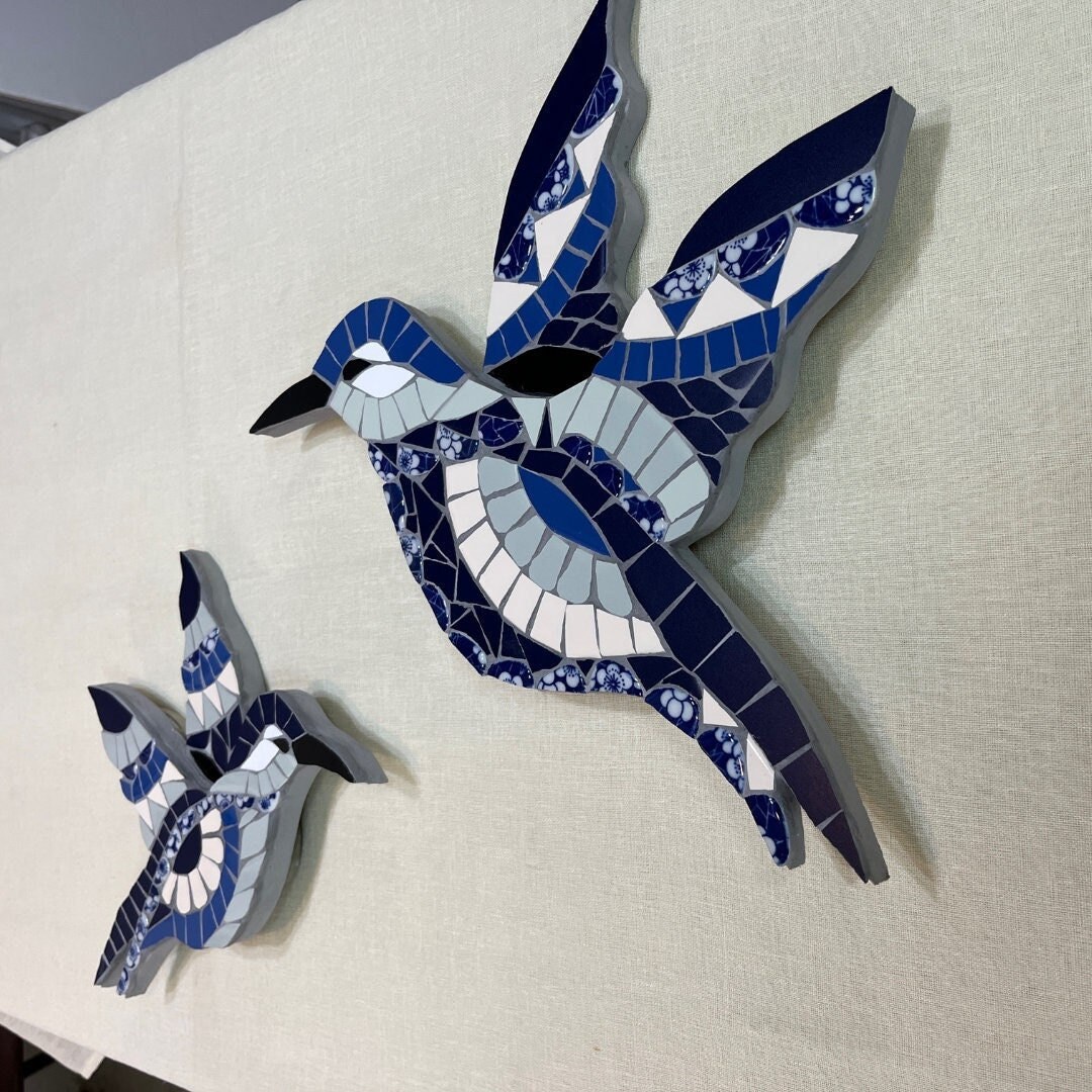 Mosaic Hummingbird Pottery, Mosaic Tile Wall Art, Ceramic Wall Birds ...