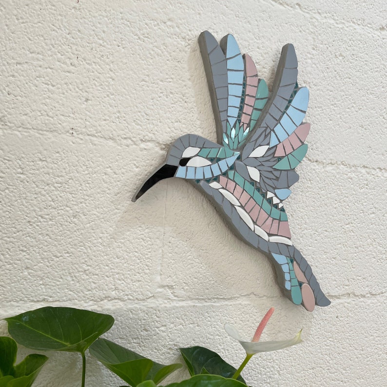 Mosaic Hummingbird Pottery, Mosaic Tile Wall Art, Ceramic Birds for ...