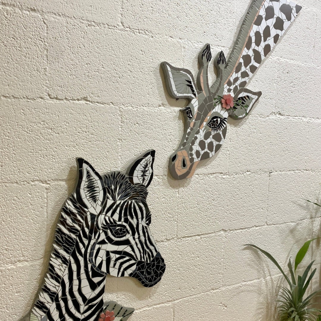 Ceramic Mosaic Animal, Giraffe Decoration, Mosaic Portrait, Large 3d ...