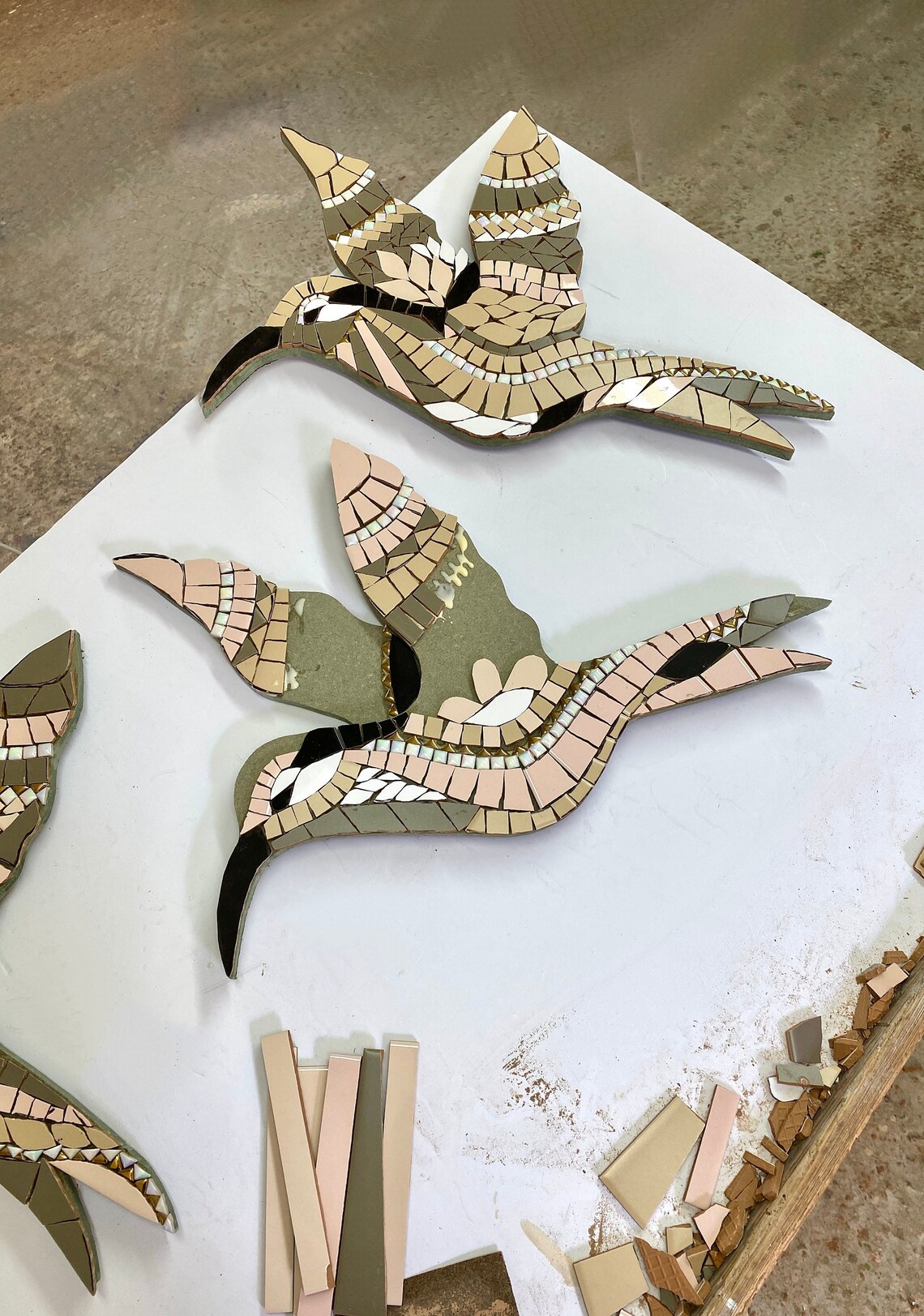 Mosaic Hummingbird Decor, Mosaic Birds Wall Art, Unique Animal Wall Art ...