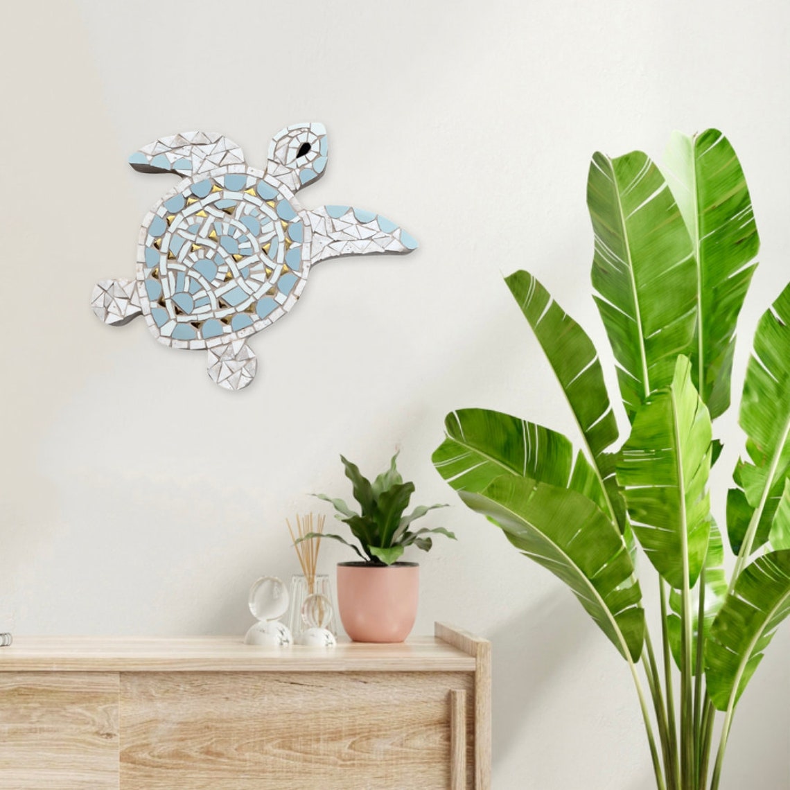 Mosaic Turtle Wall Art, Sea Turtle Decor, Small Wall Art, Turtle Wall ...