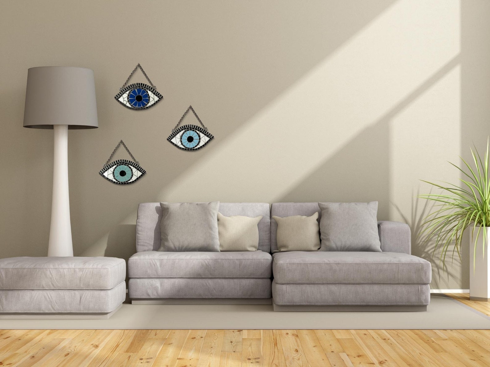 Outdoor Evil Eye Mosaic Wall Art, Evil Eye Mosaic Painting, Boho Evil ...