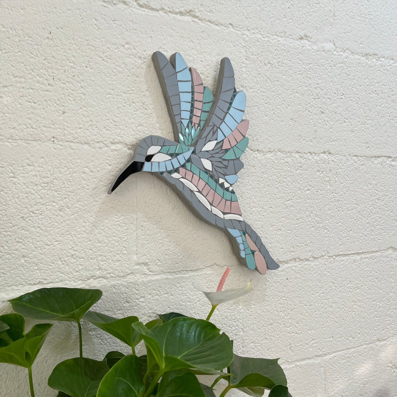 Mosaic Hummingbird Pottery, Mosaic Tile Wall Art, Ceramic Birds for ...