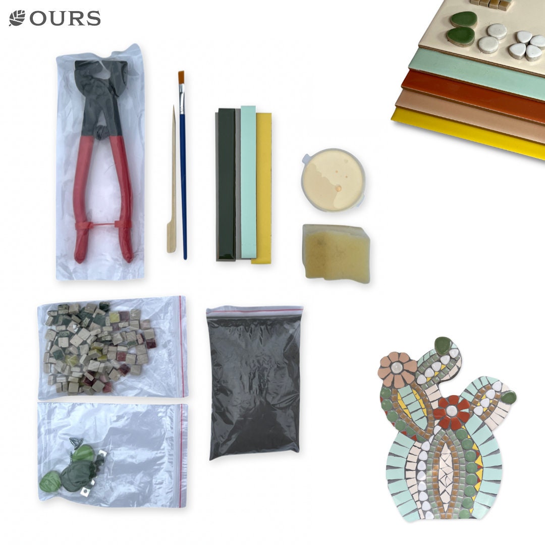 DIY Mosaic Kit for Adults, Mosaic Tile Kits, DIY Cactus Wall Art ...