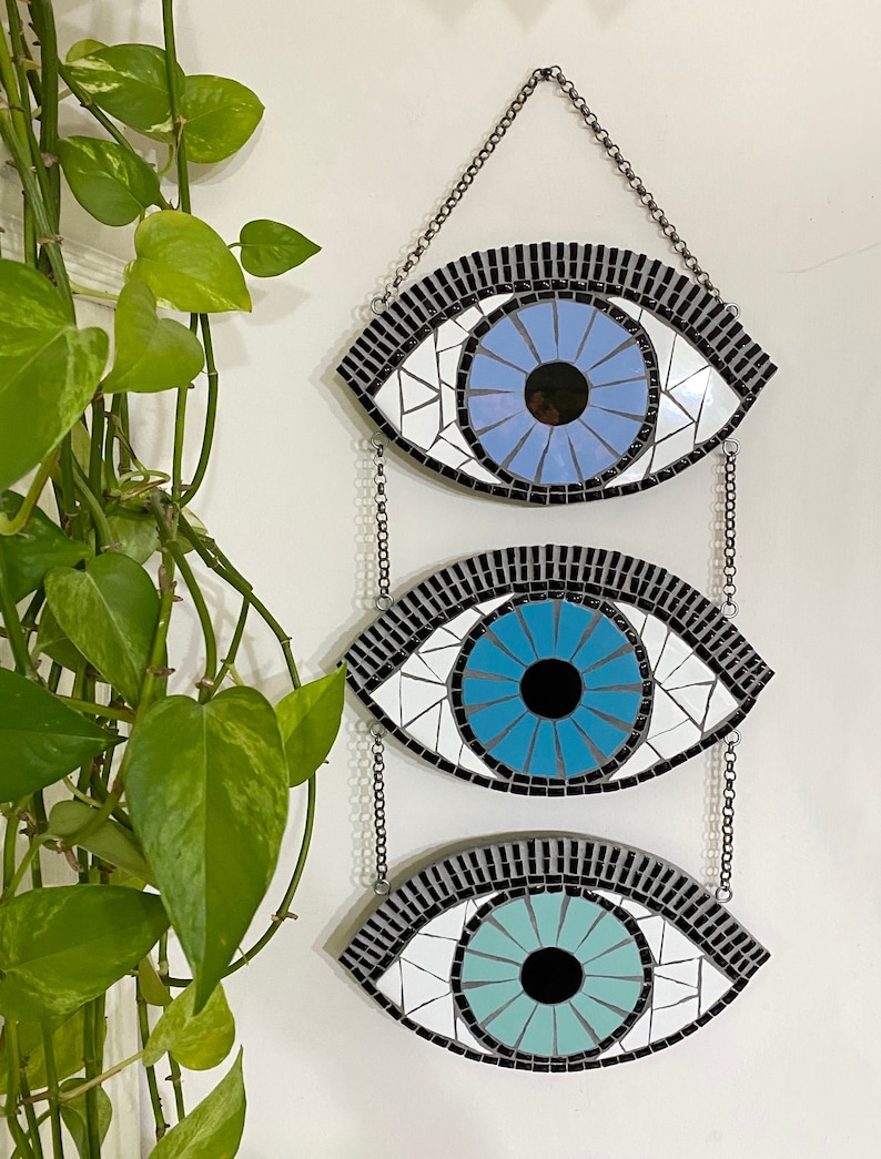 Blue Eye Wall Art, Third Eye Wall Decor, Evil Eye Home Decor, Mosaic ...