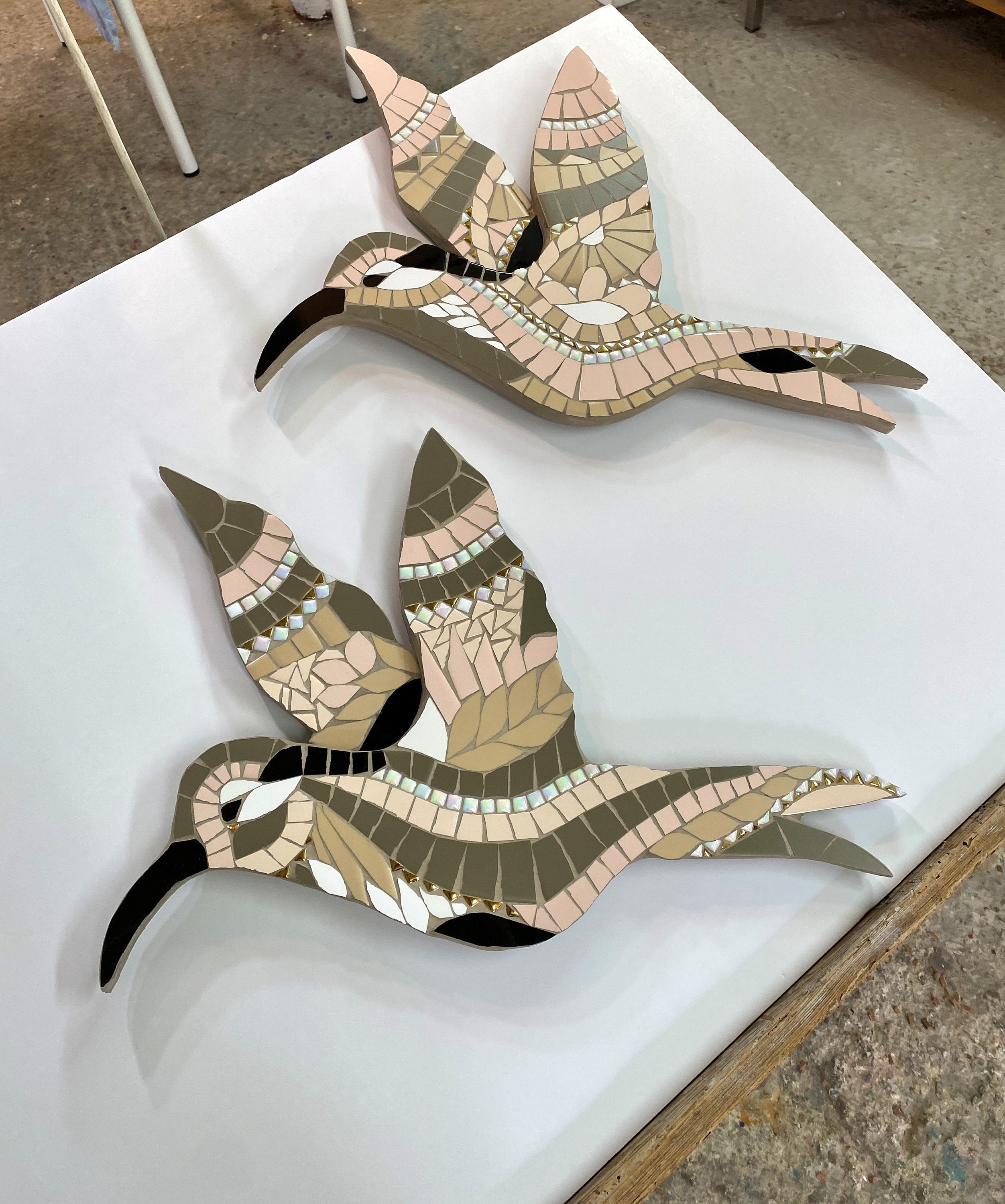 Mosaic Hummingbird Decor, Mosaic Birds Wall Art, Unique Animal Wall Art ...