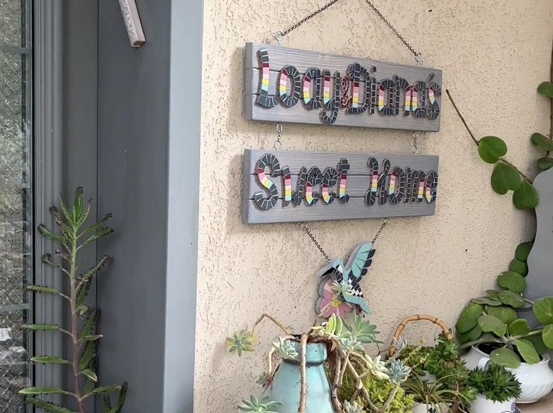 Personalized Sign, Front Door Decor Ideas, Mosaic Art, Front Door Sign ...