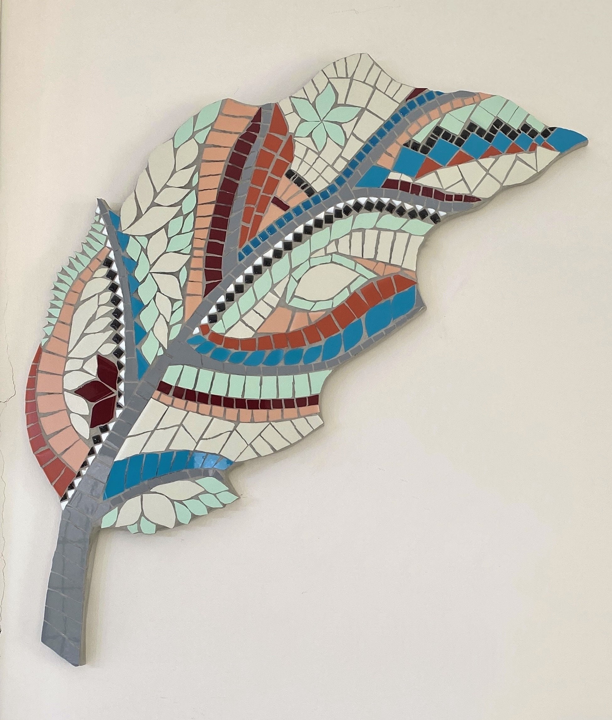 Feather Mosaic Pottery, Feather Mosaic Wall Art, Feather Mosaic Wall ...