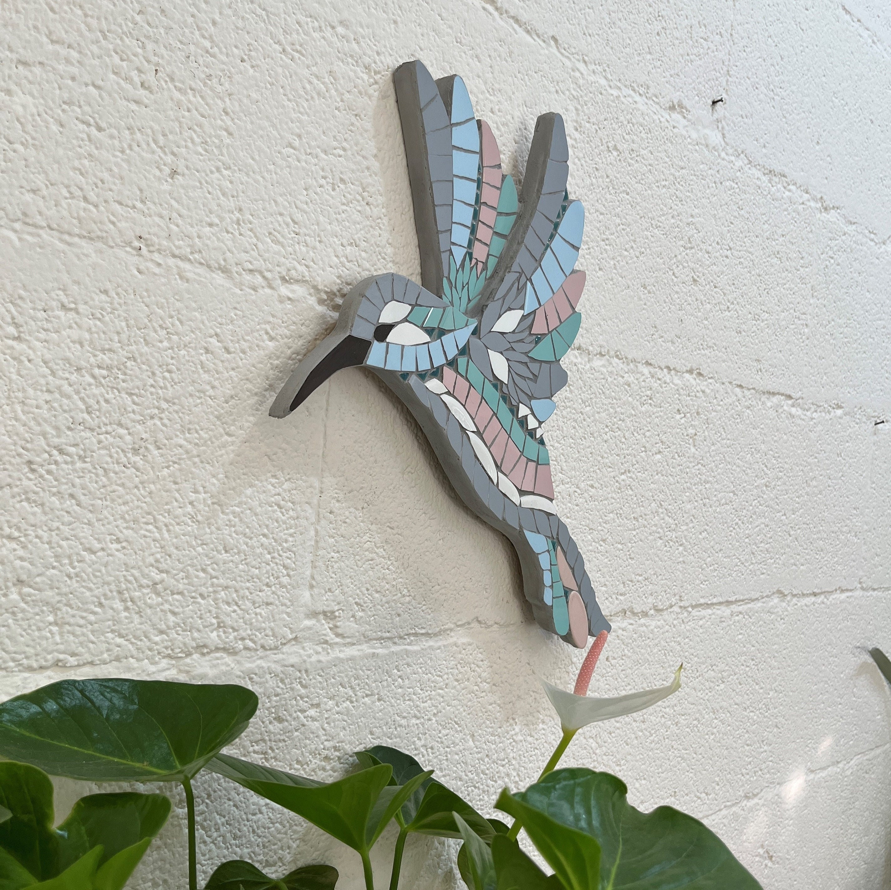 Mosaic Hummingbird Pottery, Mosaic Tile Wall Art, Ceramic Birds for ...