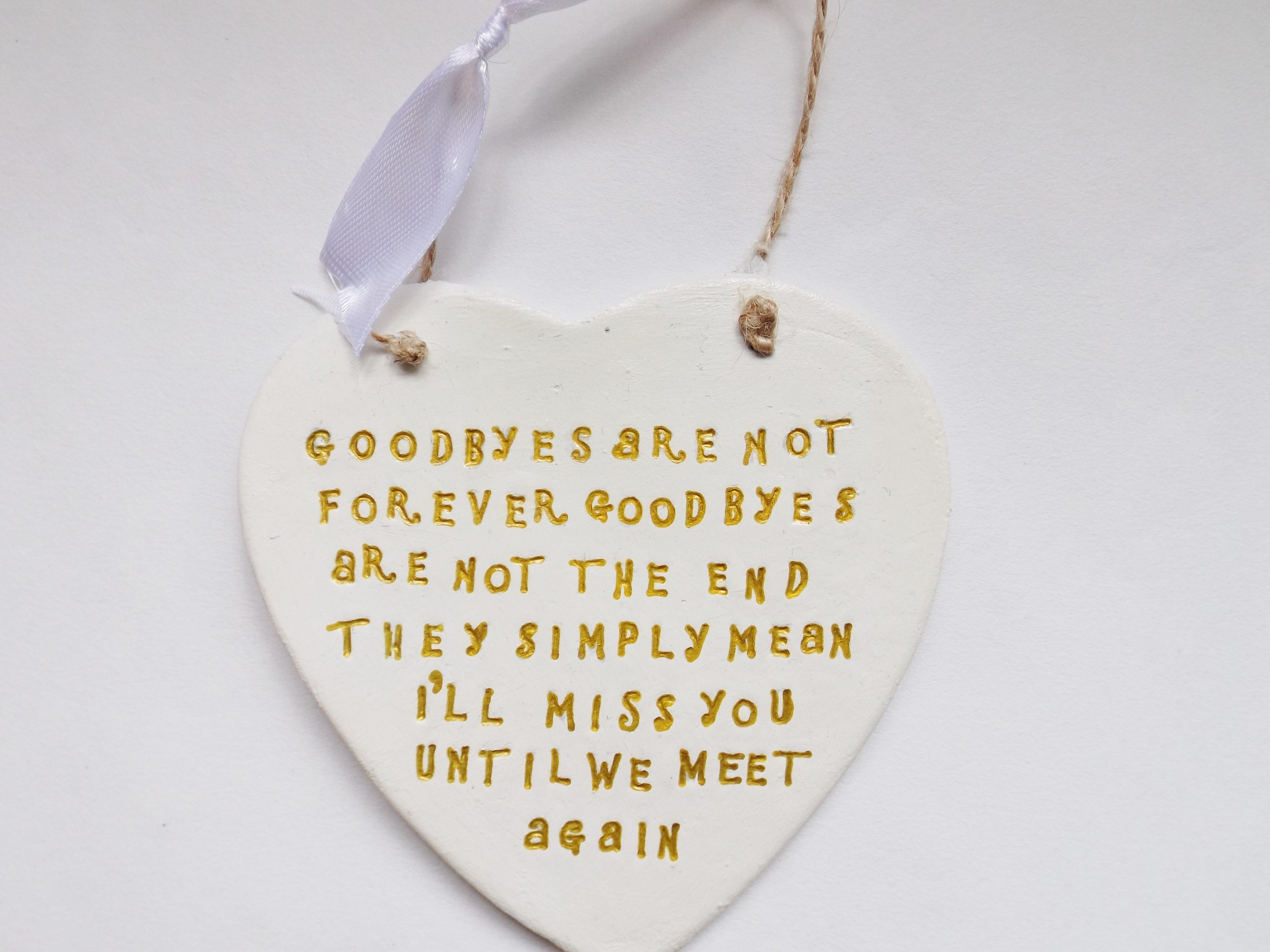 Farewell Quote Plaque Hanging Heart Ornament Home Decor | Etsy