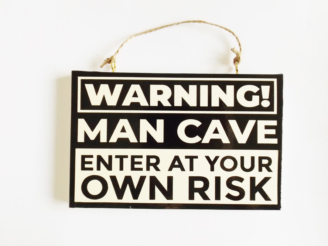 Man Cave Door Sign Den Warning Wall Plaque Home Office Wall Decor ...