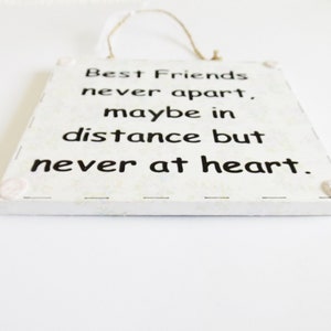Best Friends Quote Wall Plaque Friendship Absent Never Apart Sign Home ...