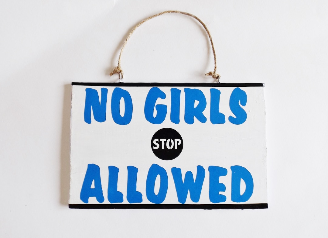 No Girls Allowed Bedroom Door Sign Boys Playroom Wall Plaque Home Wall ...