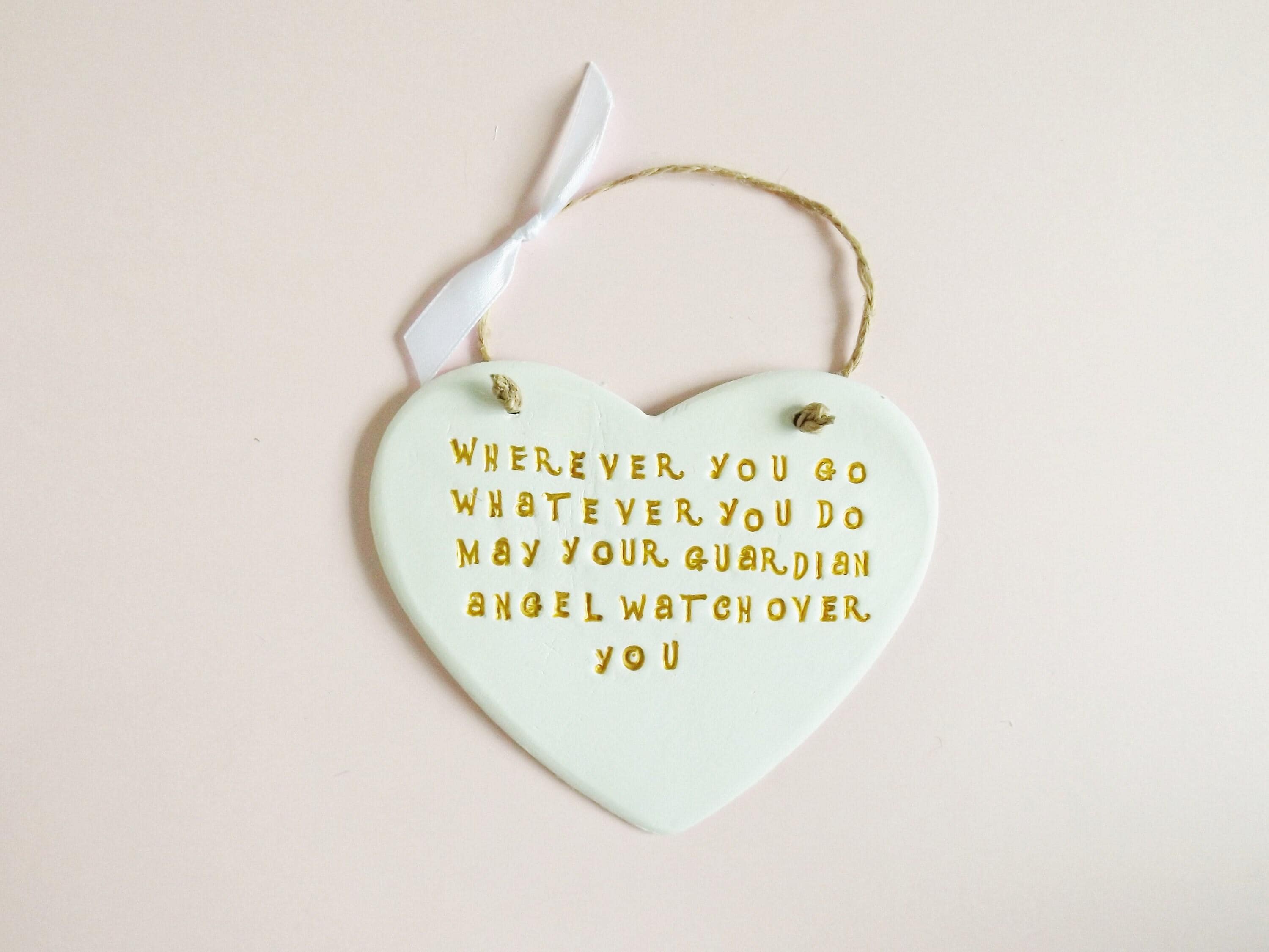 Guardian Angel Quote Heart Plaque Blessing Thoughtful Phrase Sign ...