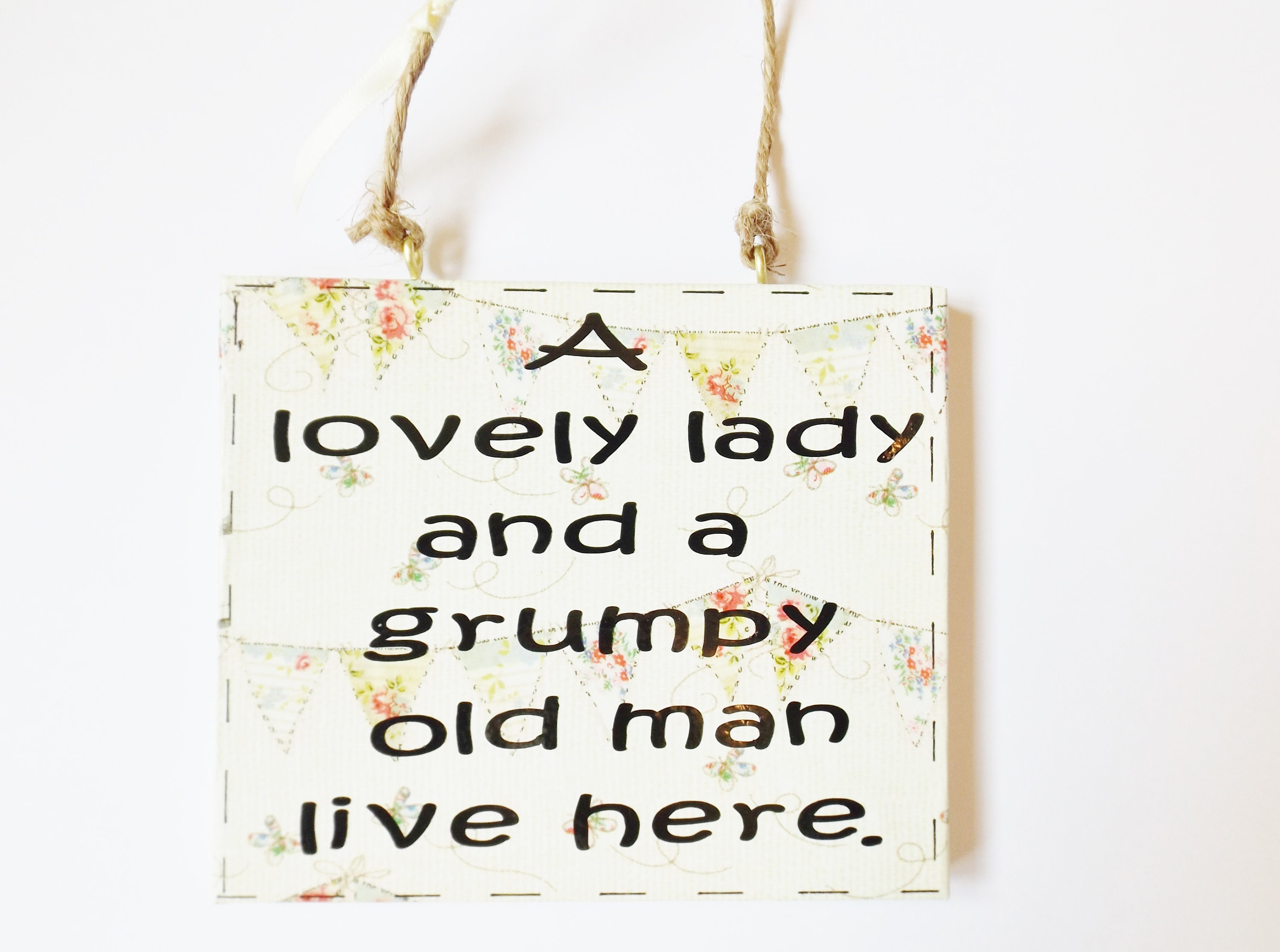 Lovely Lady Grumpy Old Man Quote Sign Wall Plaque Home Decor | Etsy