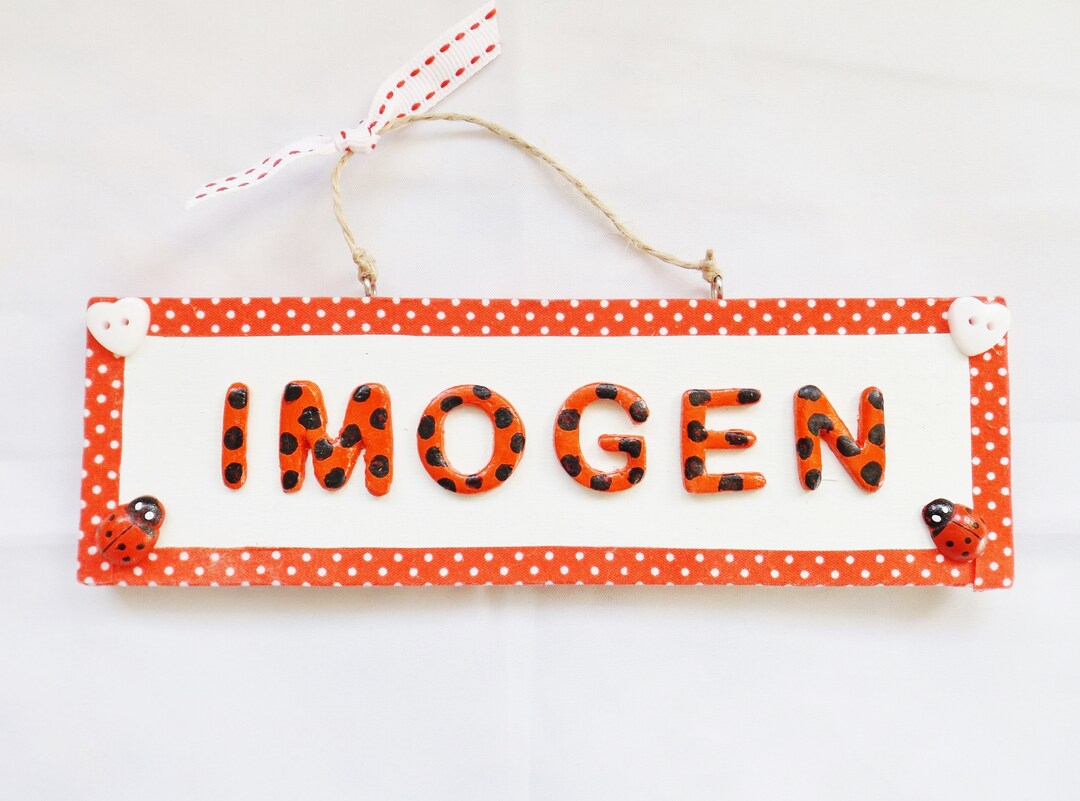 Ladybird Ladybug Name Plaque Bedroom Customised Door Wall Sign Home ...
