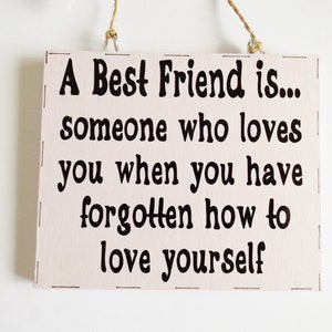 Best Friends Quote Wall Plaque Ornament Thoughtful Sentiment Friendship ...