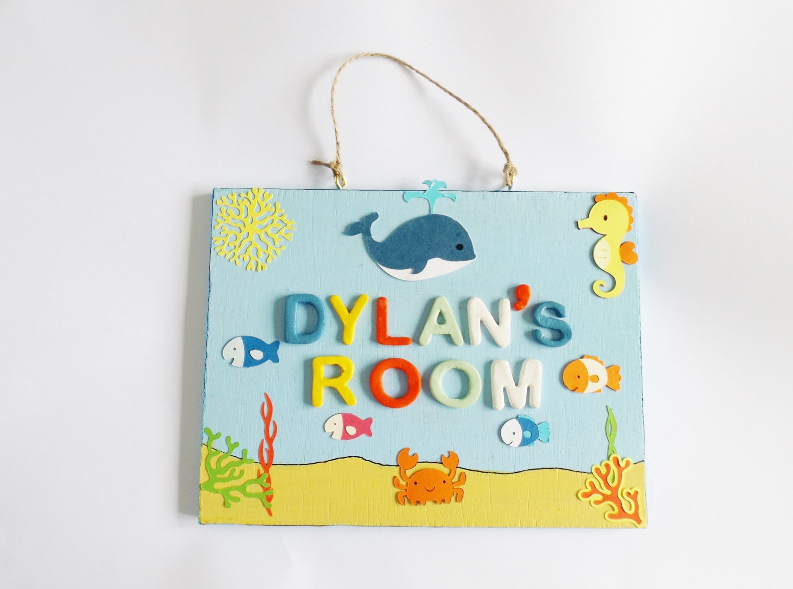 Sealife Under the Sea Bedroom Door Sign Name Plaque Home Decor - Etsy ...