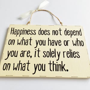Happiness Inspiring Life Quote Wall Plaque Empowering Mindfulness Sign ...