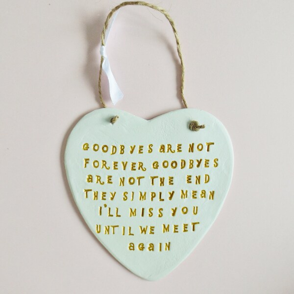 Goodbye Plaque - Etsy