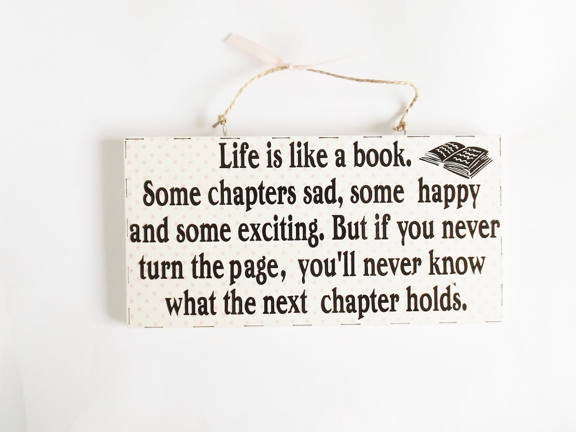 Life is Like A Book Inspiring Life Quote Wall Plaque Sign Home - Etsy