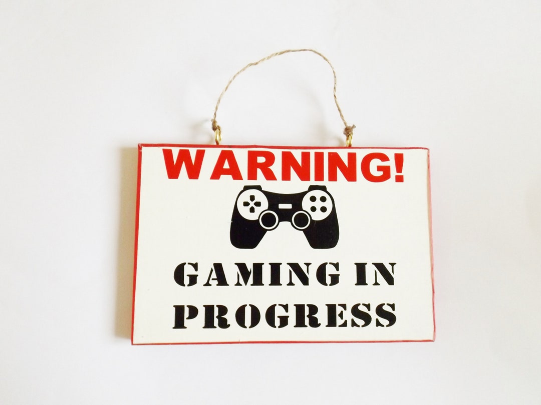 Gaming Warning Bedroom Door Sign Gamers Wall Plaque Home Wall Decor ...