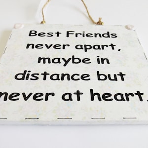 Best Friends Quote Wall Plaque Friendship Absent Never Apart Sign Home ...