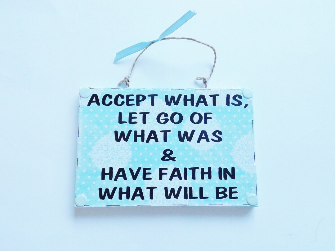 Accept Inspiring Life Quote Sign Motivating Acceptance Wall Plaque Home ...