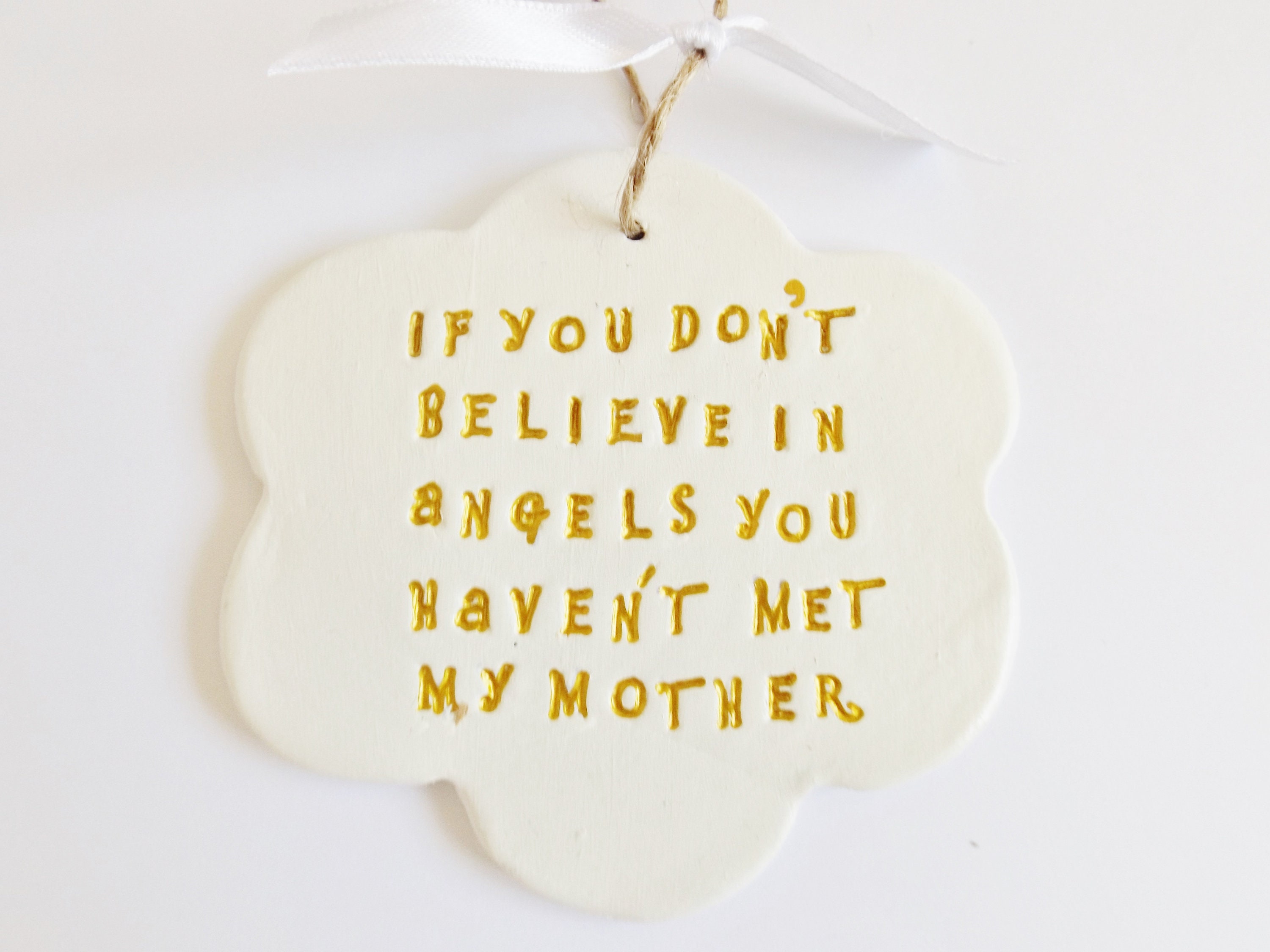 Mothers Are Angels Quote Ornament Home Decor Sentimental Wall Plaque ...