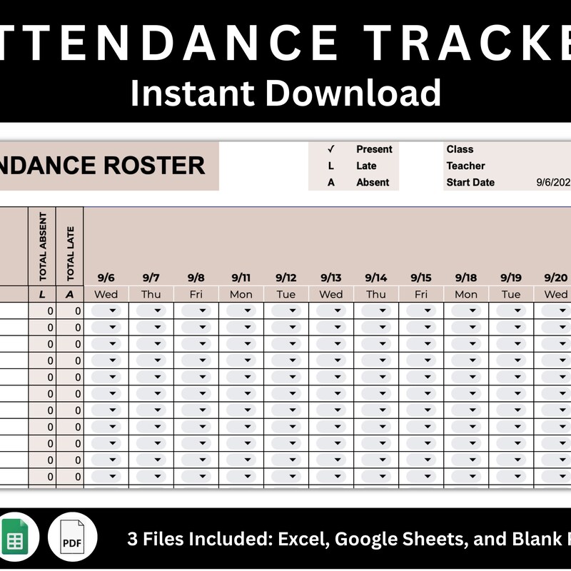 Attendance Charts - Etsy