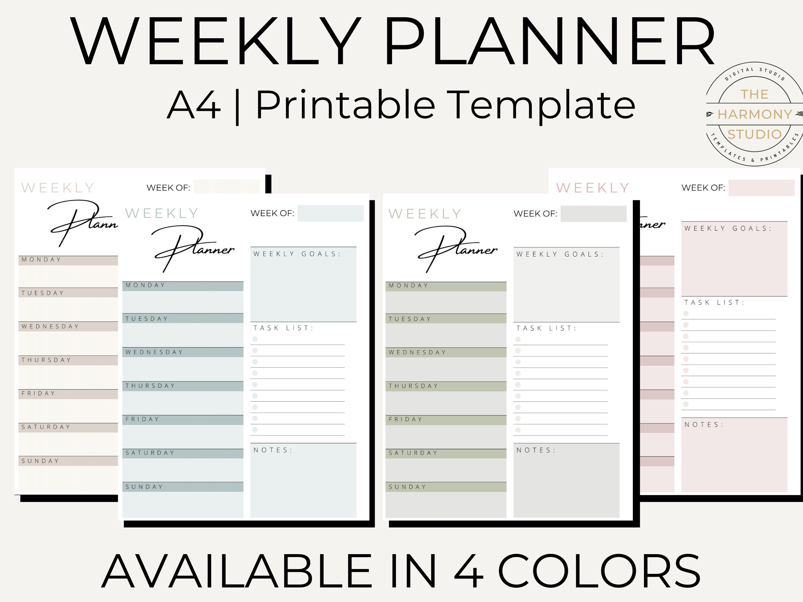Weekly Planner Printable to Do List, Weekly Schedule, Weekly Organizer ...
