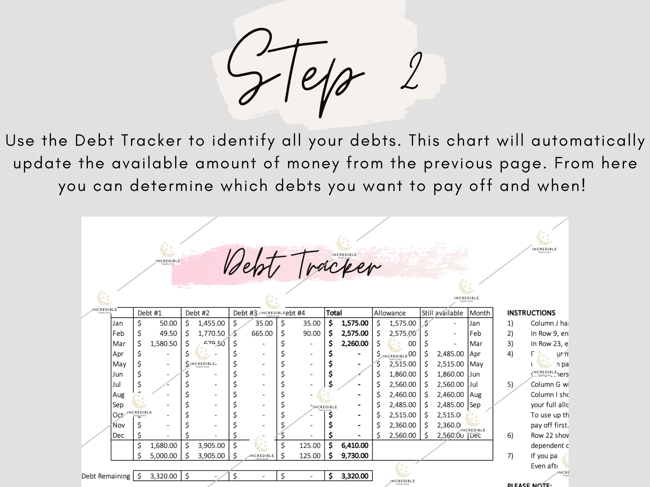 Debt Tracker | Excel Template, Debt Payoff Planner, Debt Repayment ...