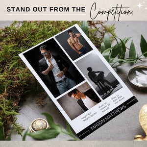 COMP CARD TEMPLATE Bundle | Instant Download | Model Comp Card Template ...