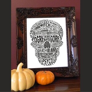 Spooky Skull Image Using Words Set of (5) Two per Sheet (10 Images ...