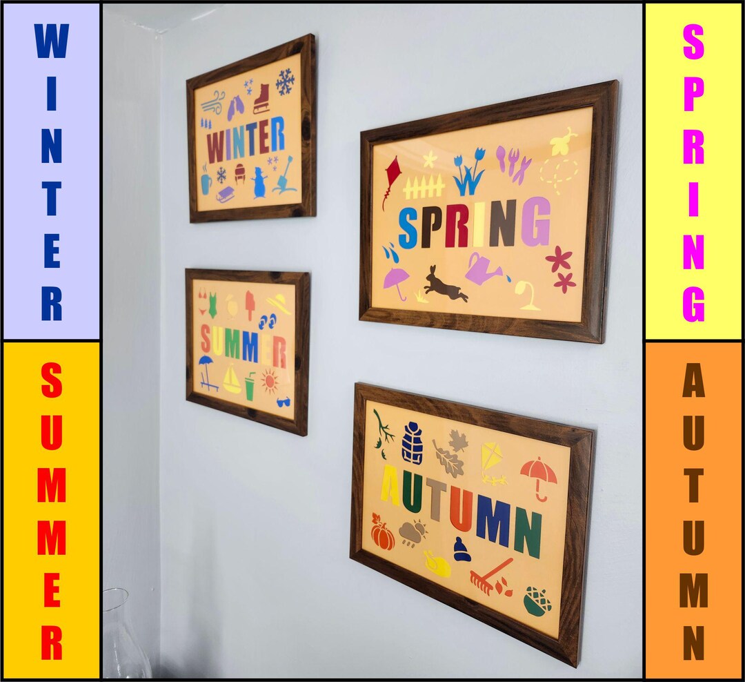 Four Seasons Framed Wall Art Cut Paper - Etsy