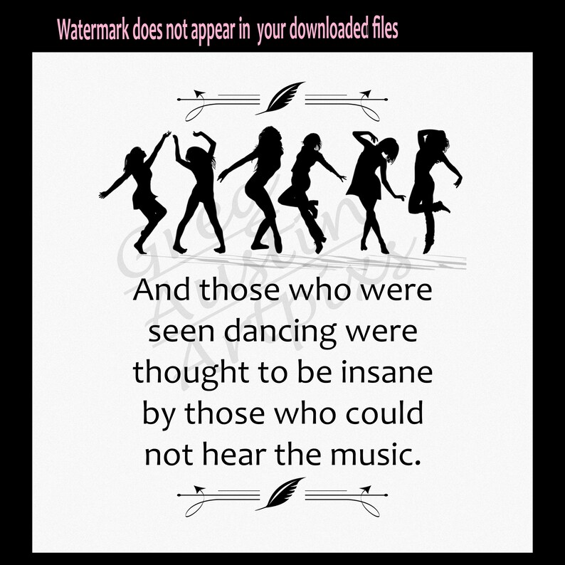 Dancing Silhouette Quote Print, Inspirational Art (PDF & JPEG) - Etsy