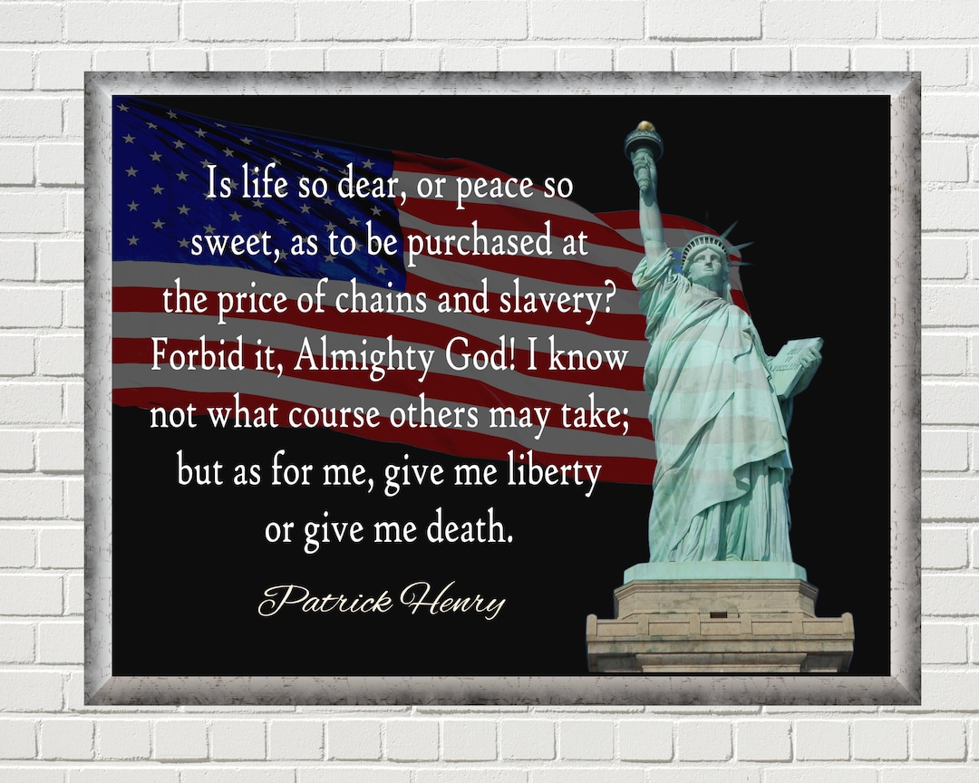 Give Me Liberty or Give Me Death *** Patrick Henry Quote Art Print ** 8 ...