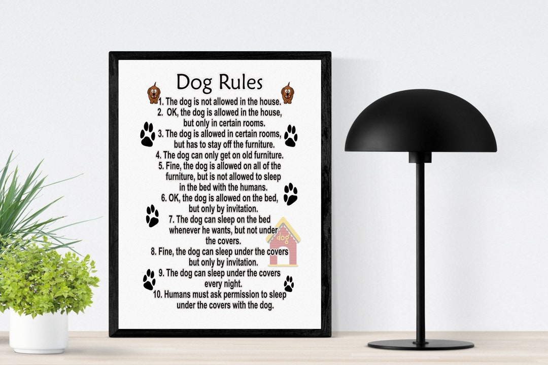 Dog Rules 8 X 10 Art Print - Etsy