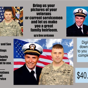 YOUR PERSONALIZED Generations of Service Artistic Print of Your Family ...