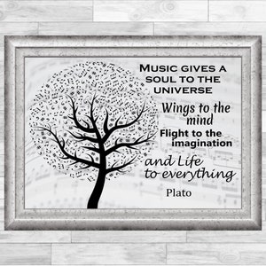 Music Gives a Soul to the Universe - Plato Music Quote --instant ...
