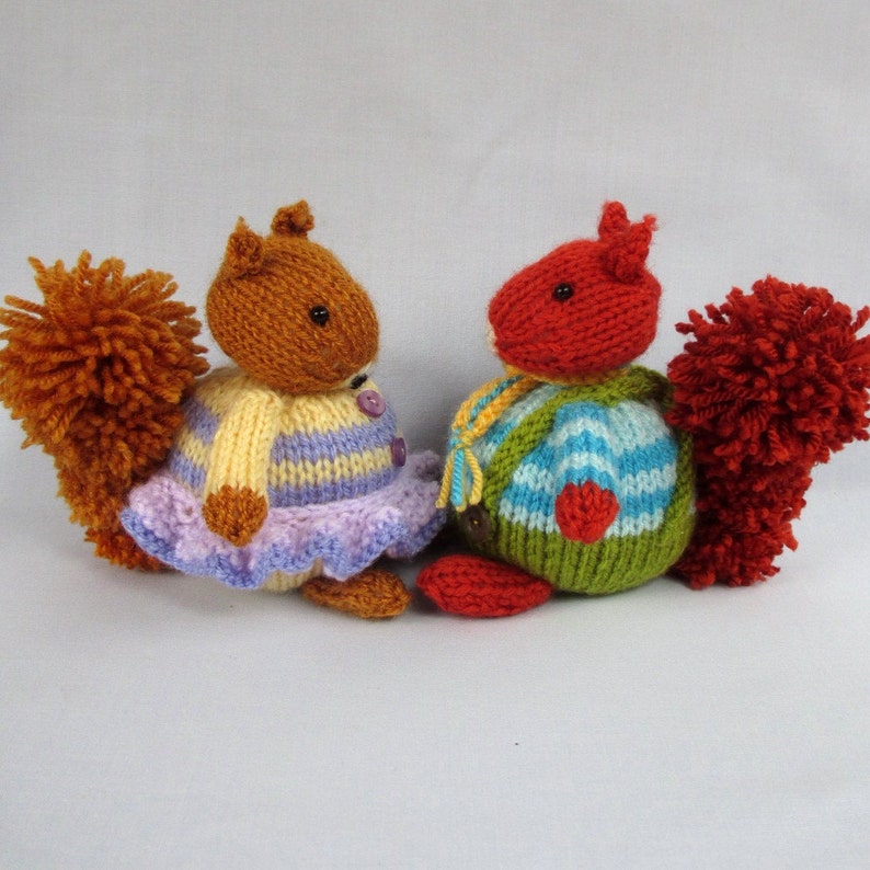 FUZZYTUFT TWINS Knitted Squirrel Knitting Pattern Instant - Etsy