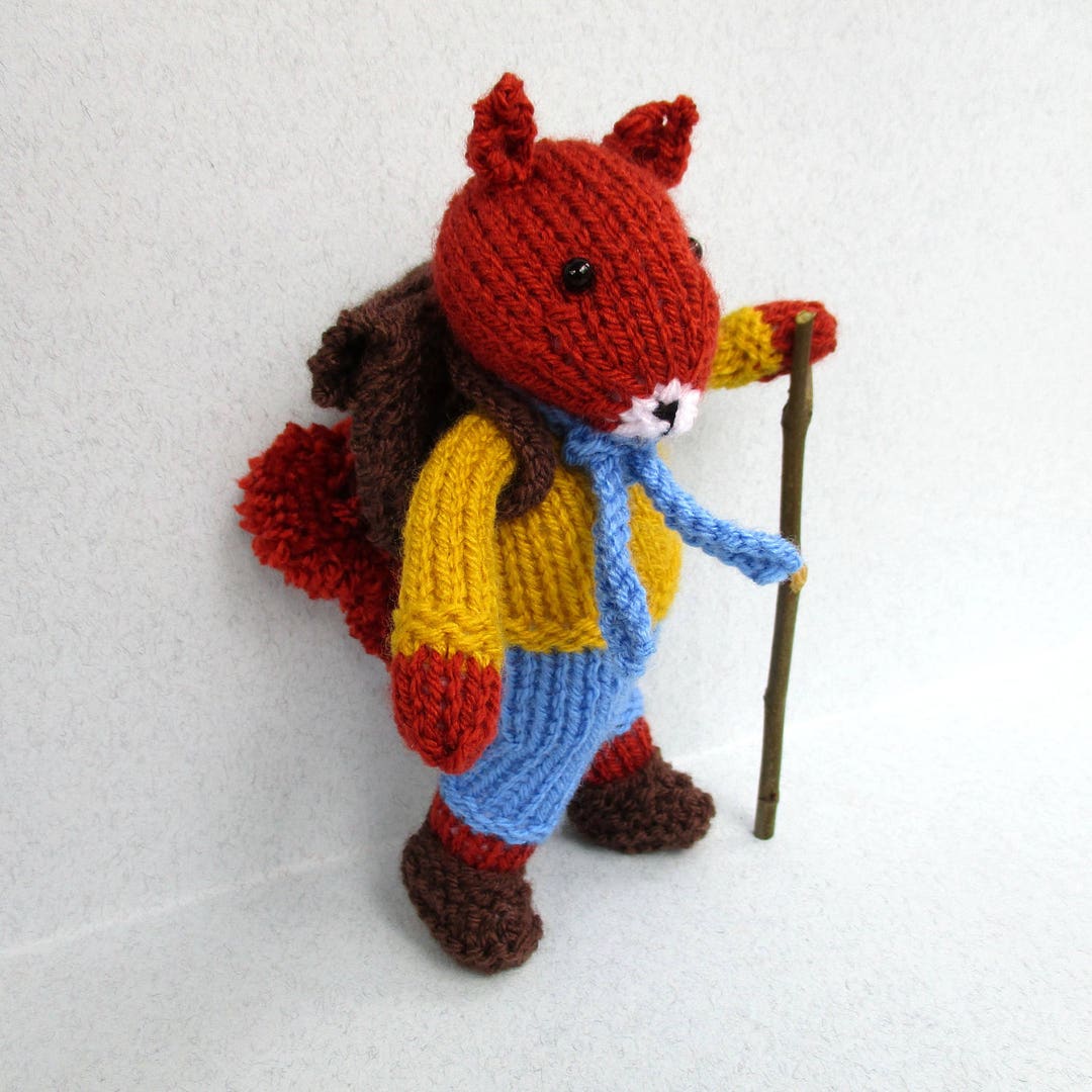 RUSTY the Red Squirrel Rambler Knitted Squirrel Toy Knitting Pattern ...