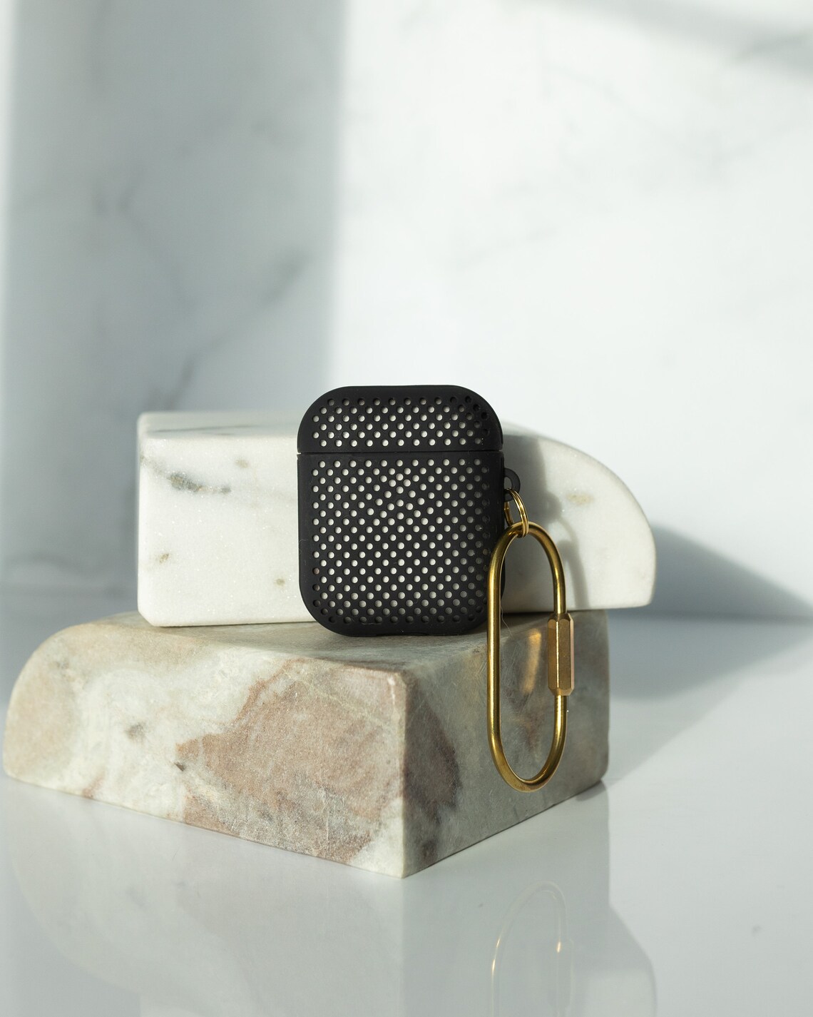 Mesh Matte Black AirPod Case, Slim Protective AirPod Case With Keychain ...