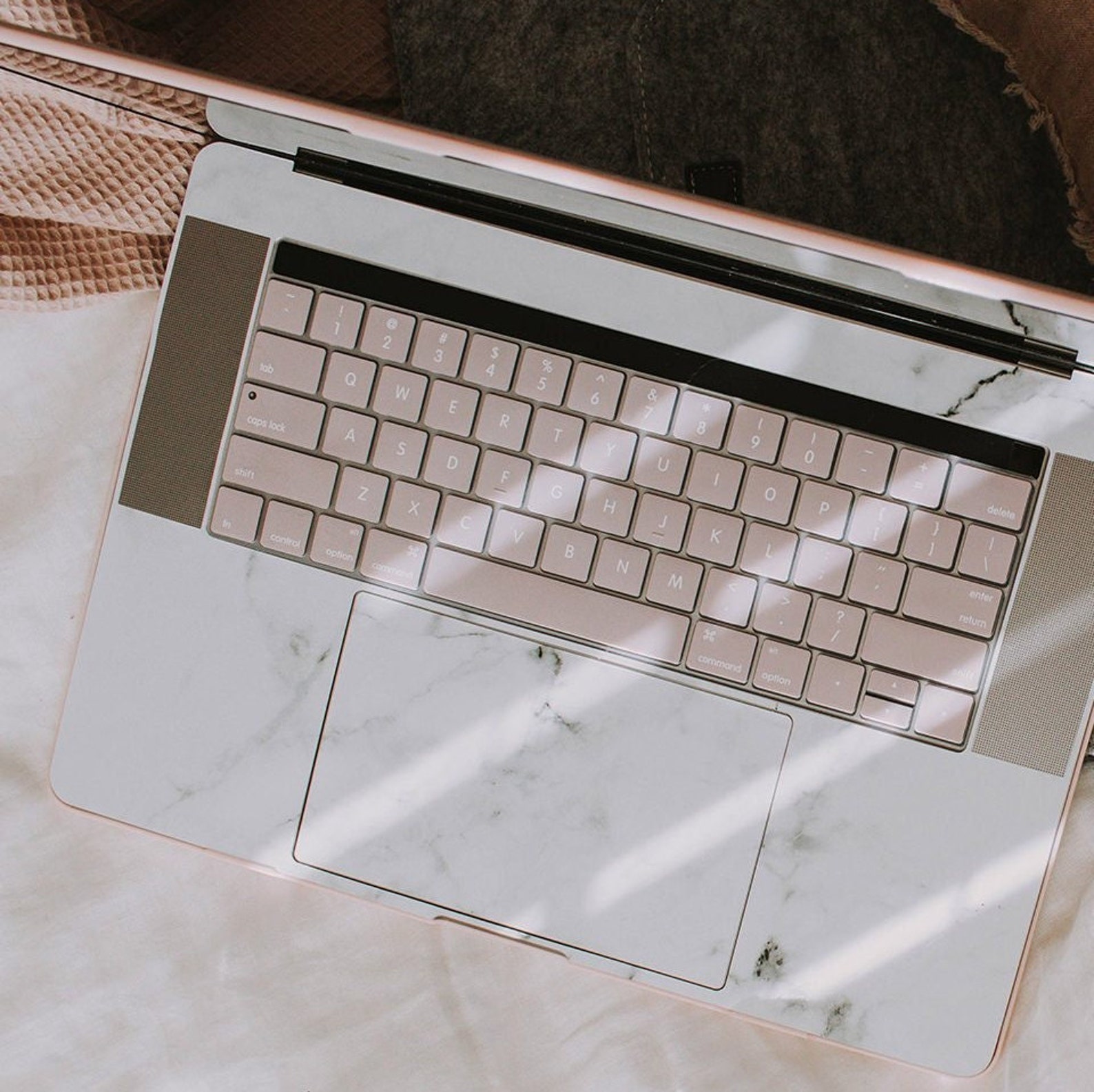 White Marble Inner Skin Inside Skin for Macbook Tech | Etsy
