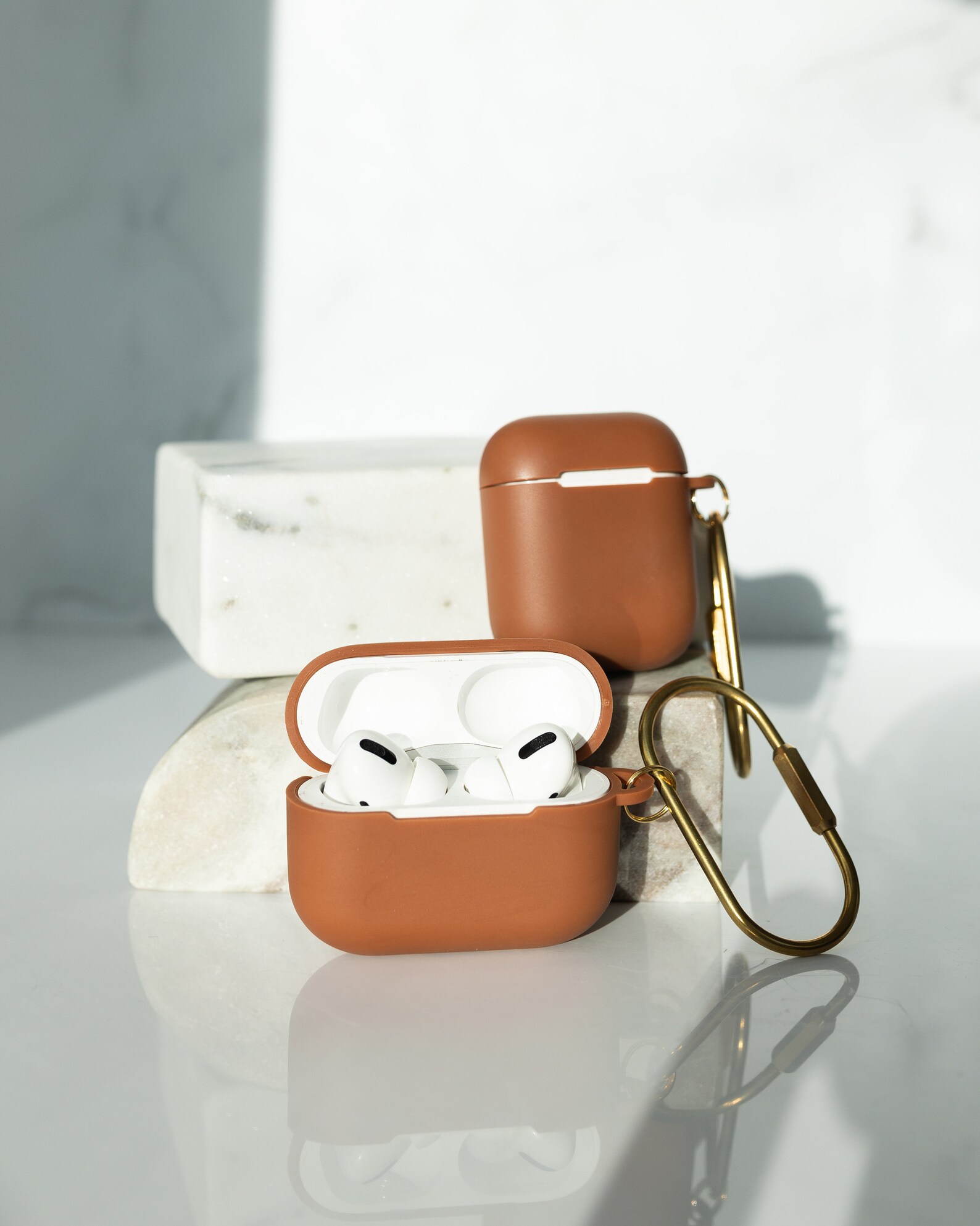 Terracotta Airpod Case Slim Protective Airpod Case With Gold - Etsy