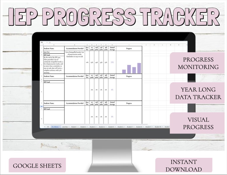 9 Weeks IEP Progress Tracker and Data Collection File - Etsy