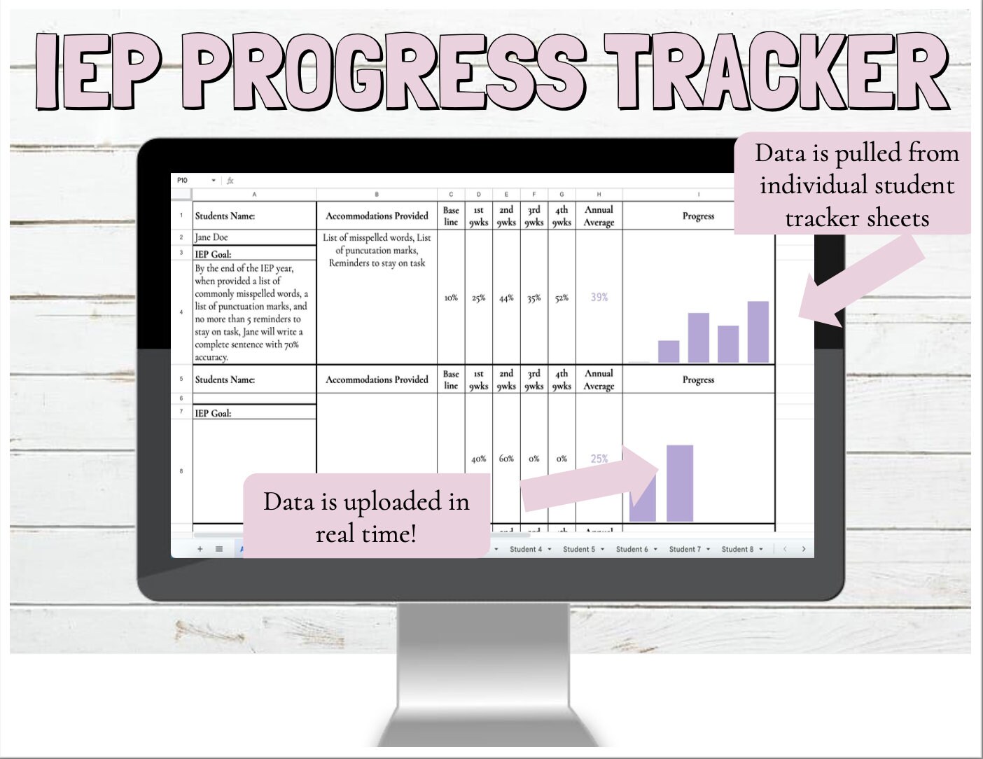 6 Weeks IEP Progress Tracker and Data Collection File - Etsy