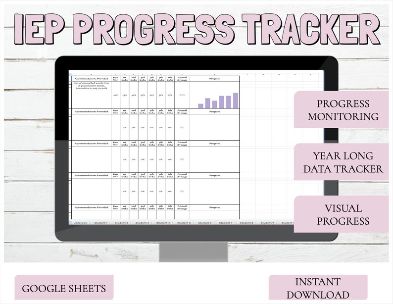 6 Weeks IEP Progress Tracker and Data Collection File - Etsy
